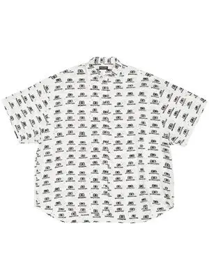 Balenciaga Monogram-pattern Print Shirt 9040 -white/black