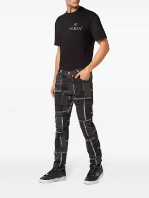 Philipp Plein Patchwork Straight-leg Jeans - Grey