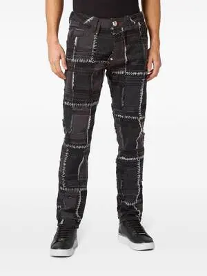 Philipp Plein Patchwork Straight-leg Jeans - Grey