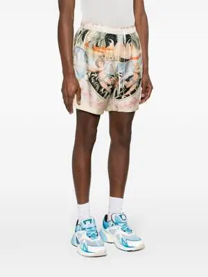 Amiri Short Silk Shorts - Neutrals