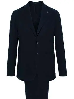 Tagliatore Seersucker-texture Single-breasted Suit