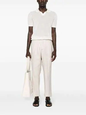LARDINI Linen-blend Tapered Trousers