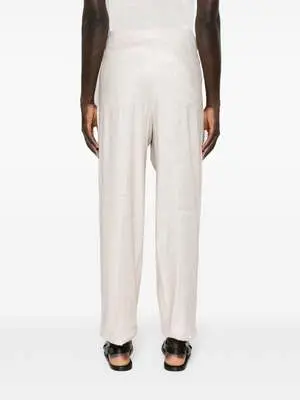 LARDINI Linen-blend Tapered Trousers