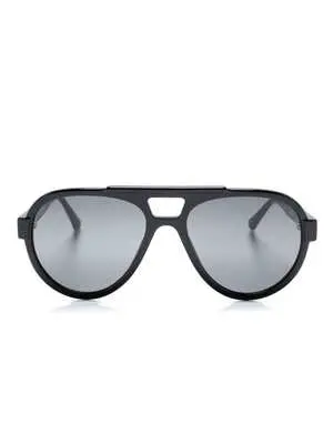 Linda Farrow X The Attico Jurgen Pilot-frame Sunglasses - Black