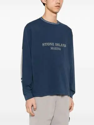 Stone Island Logo-print Cotton Sweatshirt