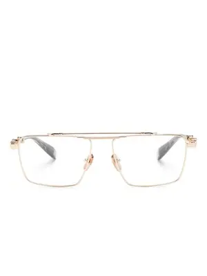 Balmain Brigade Vi Square-frame Glasses - Gold