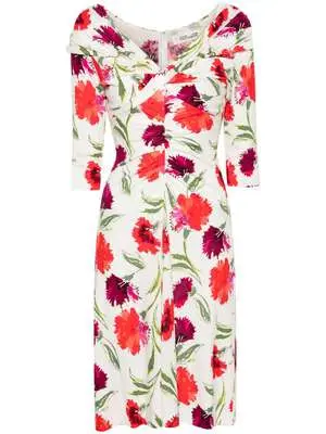Diane Von Furstenberg Floral-print Midi Dress - White