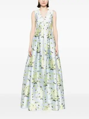 Sachin & Babi Brooke Floral-print Gown - Blue
