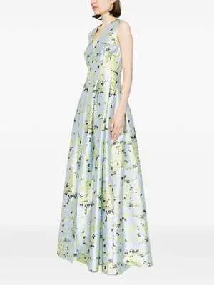 Sachin & Babi Brooke Floral-print Gown - Blue