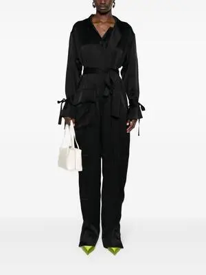Victoria Beckham Spread-collar Crepe Jumpsuit