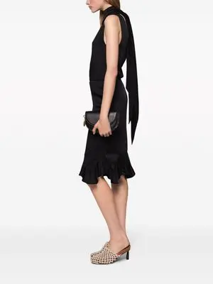 Stella McCartney Ruffled Satin Midi Skirt - Black