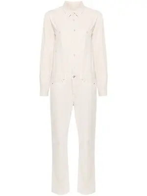 Isabel Marant Étoile Imane Long-sleeve Denim Jumpsuit - Neutrals