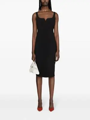 Victoria Beckham Zip-up Crepe Midi Dress