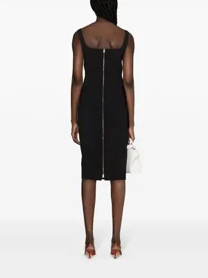 Victoria Beckham Zip-up Crepe Midi Dress