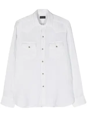 DELL'OGLIO Classic-collar Linen Shirt