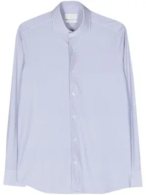 DELL'OGLIO Geometric-pattern Classic-collar Shirt