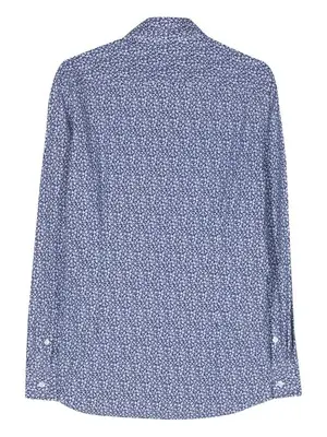 DELL'OGLIO Floral-print Classic-collar Shirt