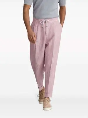 Brunello Cucinelli Striped Linen Trousers - Pink