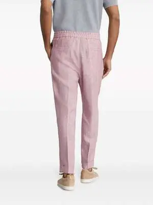 Brunello Cucinelli Striped Linen Trousers - Pink