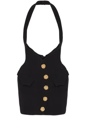 Balmain Rose-button Tulip Skirt