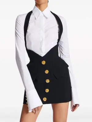 Balmain Rose-button Tulip Skirt
