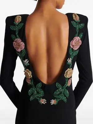 Balmain Sequinned Backless Gown