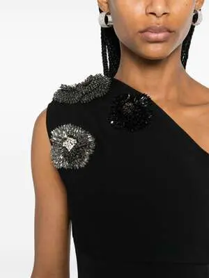 Balmain Crystal-embellished One-shoulder Mini Dress