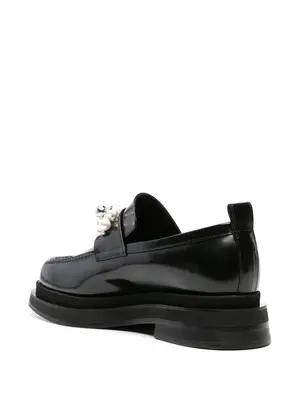 Simone Rocha Pearl-detail Leather Loafers - Black