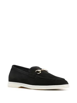 SCAROSSO Lilia Suede Loafers - Black