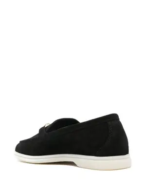 SCAROSSO Lilia Suede Loafers - Black