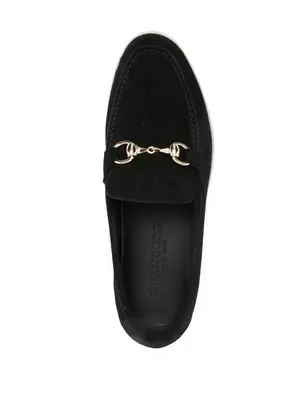 SCAROSSO Lilia Suede Loafers - Black
