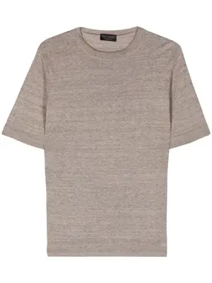 DELL'OGLIO Crew-neck Speckle-knit T-shirt