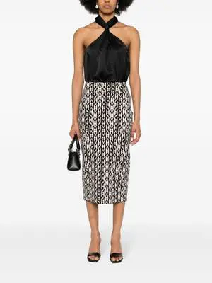 Mackage Geometric-pattern Knit Pencil Skirt