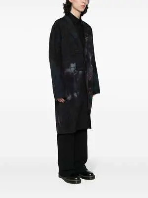 Yohji Yamamoto Single-breasted Graphic Print Coat