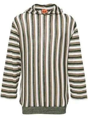 VITELLI Striped Linen-blend Hoodie