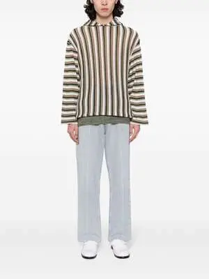 VITELLI Striped Linen-blend Hoodie