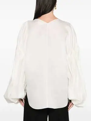 Khaite The Quico Silk Blouse - White