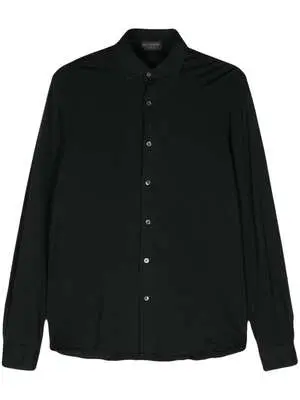 DELL'OGLIO Button-up Cotton Shirt - Black