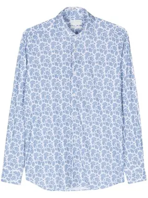 DELL'OGLIO Floral-print Long-sleeve Shirt