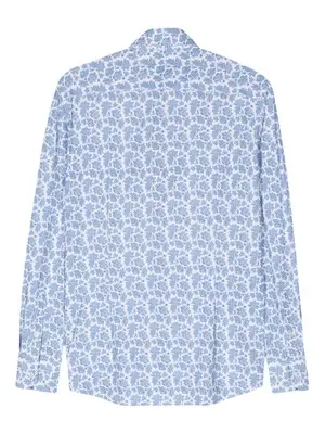 DELL'OGLIO Floral-print Long-sleeve Shirt