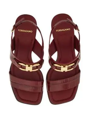 FERRAGAMO 55mm Gancini-buckle Leather Sandals