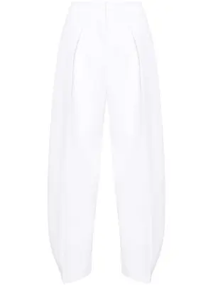 Jacquemus Ovalo Pleated Palazzo Pants - White