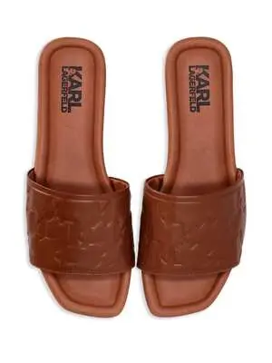Karl Lagerfeld Brio Monogram Slides - Brown