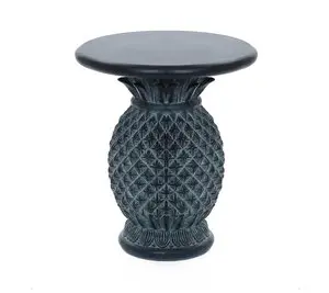 LUXEN HOME Luxenhome Patina Gray Pineapple Outdoor Side Ta Ble - One-color