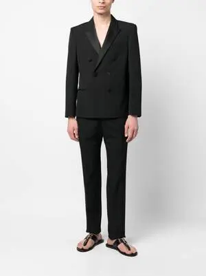 Saint Laurent Pressed-crease Straight-leg Trousers - Black