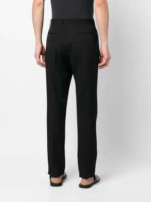 Saint Laurent Pressed-crease Straight-leg Trousers - Black