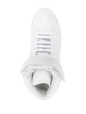 Saint Laurent Lax Distressed Leather Sneakers