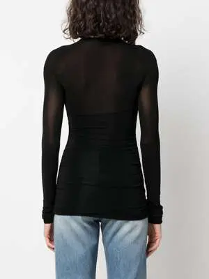 Saint Laurent Semi-sheer Roll-neck T-shirt