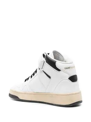 Saint Laurent Lax Leather Sneakers - Black
