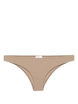 Saint Laurent Elasticated Waistband High-cut Bikini Bottom - Brown